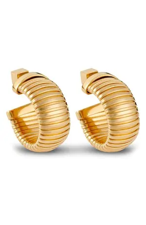 IVI LOS ANGELES Gaia Oval Hoop Earrings - Yellow Gold