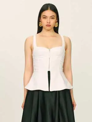 REFORMATION Fitted Corset Top - White