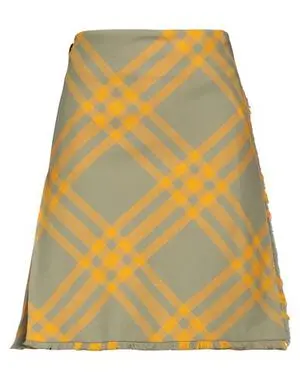 Burberry Mini Checked Wrap Skirt - Sage Green