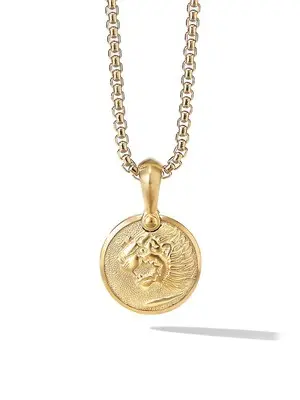 David Yurman Petrvs Lion Amulet In 18k Yellow 18.5mm - Gold