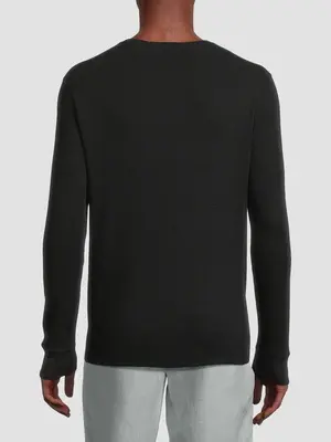 Vince Thermal Crewneck Long-sleeve T-shirt - Black