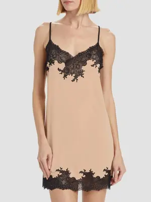 Natori Enchant Floral Lace Chemise - Cafe