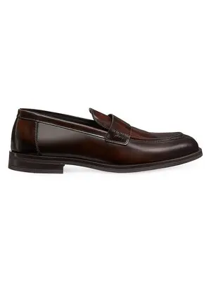 STUART WEITZMAN Club Classic Leather Loafers - Cognac