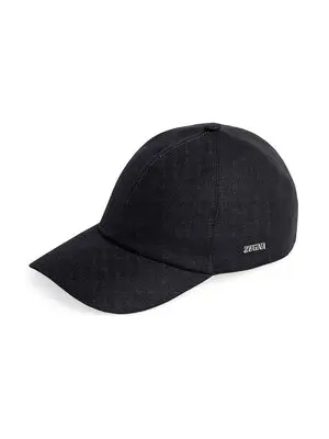 Zegna Oasi Lino Baseball Cap Dark Blue