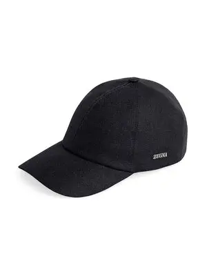 Zegna Oasi Lino Baseball Cap - Dark Blue