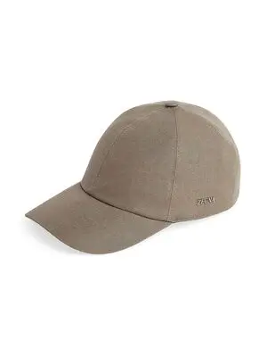 Zegna Oasi Lino Baseball Cap Light Brown