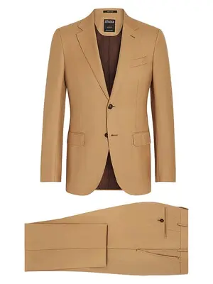 Zegna Oasi Cashmere Suit Dark Beige