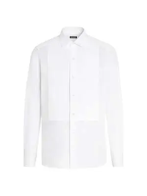 Zegna Cotton Tuxedo Shirt - Optical White