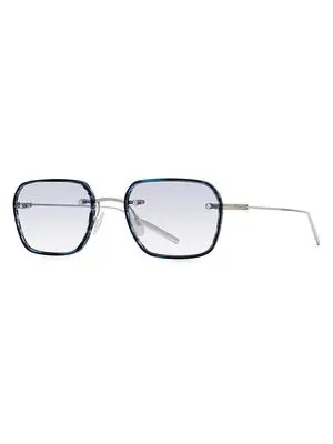 Barton Perreira Rimless Louie 49mm Rectangular Sunglasses - Silver Midnight