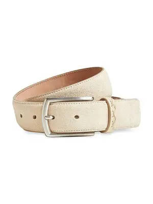 Zegna Suede Belt Light Beige
