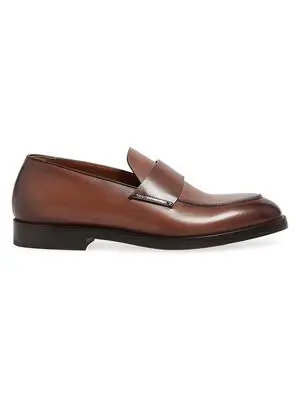Zegna Men's Leather Torino Loafers - Brown  - Brown