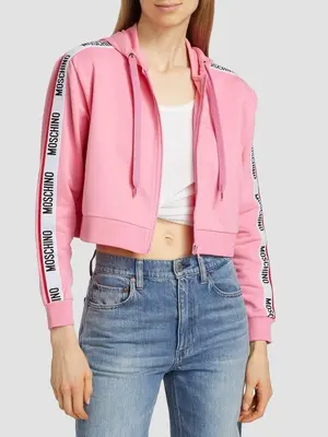 Moschino Mos Under Donna-velmar Zip-front Hoodie