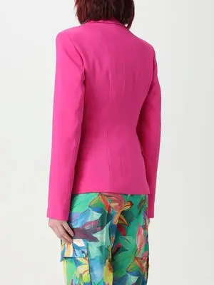 Liu Jo Double Breasted Notched Lapel Jacket - Fuchsia