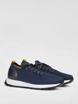 DOUCAL'S Lace-up Knit Sneakers - Blue