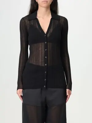 Pinko Ribbed Knit Collared Cardigan