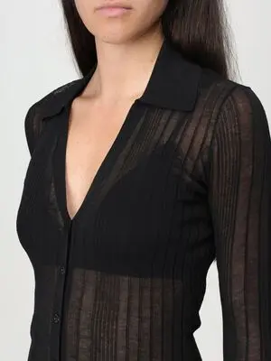 Pinko Ribbed Knit Collared Cardigan
