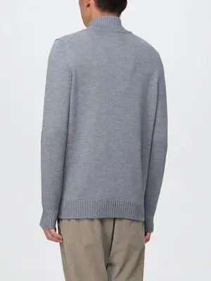 FAY Knit Sweater With Button Detail - Platinum