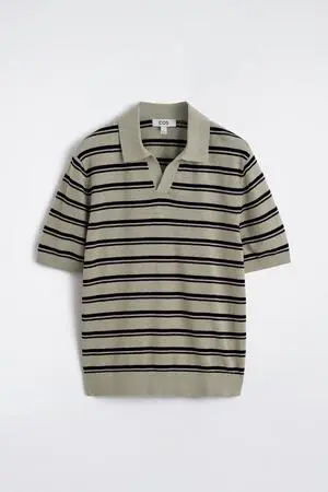 Cos Knitted Linen Polo Shirt - Beige