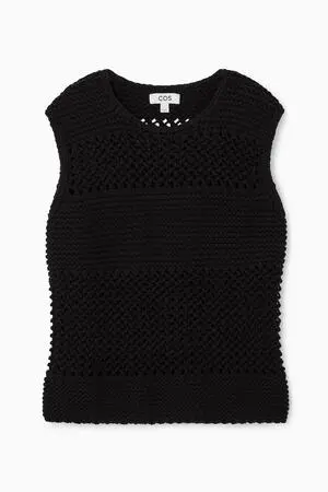 Cos Open-knit Tank - Black