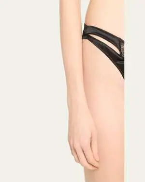 LIVY Grenelle Cutout Lace & Satin Tanga