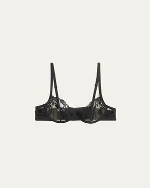 LIVY Merri Embroidered Balconette Bra - Black