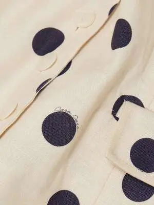 Cara Cara Prescott Polka-dot Linen Halterneck Top