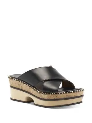 Chloé Laia Womens Open Toe Wedges Mule Sandals - Black
