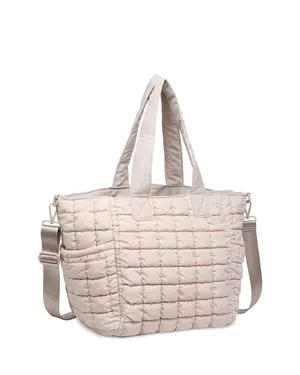 SOL AND SELENE Dreamer Puffer Extra Large Tote - Cream