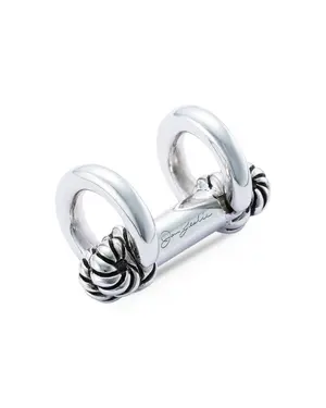 JAN LESLIE Sterling Rope Knot Horseshoe Cufflinks