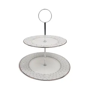 Prouna Princess Platinum 2-tier Cookie/chocolate Stand - Silver