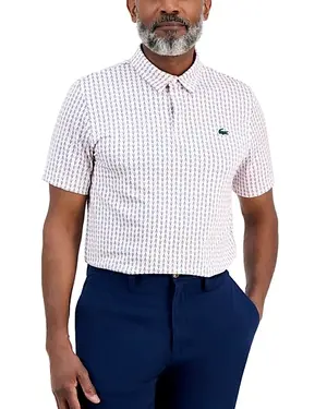 Lacoste Regular Fit Logo Golf Polo Shirt - Flamingo/ Flour
