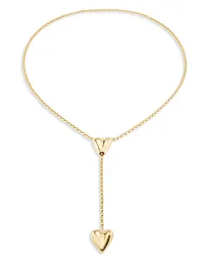 UNODE50 Double Heart Y Necklace - Gold