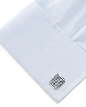 CUFFLINKS, INC. Floating Mother Of Pearl Checkered Square