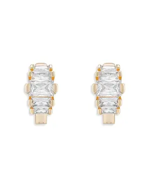 Ettika Cubic Zirconia Mini Hoop Earrings - Gold