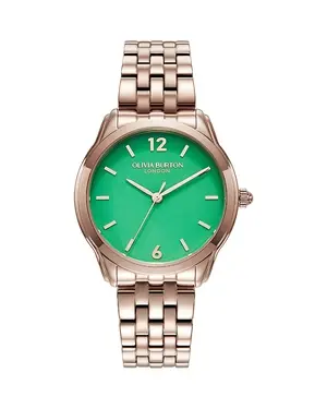 OLIVIA BURTON Starlight 36mm Watch - Green/rose Gold