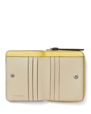 Tory Burch Mcgraw Pebbled Colorblock Leather Bifold Wallet