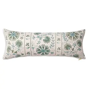 ST. FRANK Ribbon Suzani Decorative Pillow, 15l X 40w - Sage