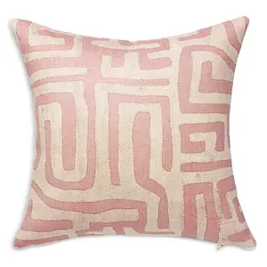 ST. FRANK Classic Kuba Cloth Decorative Pillow, 18 X 18 - Terracotta