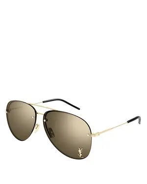 SAINT LAURENT Classic 11 M Brow Bar Aviator Sunglasses