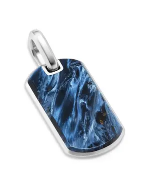 David Yurman Chevron Sterling Silver Tag 27mm - Pietersite