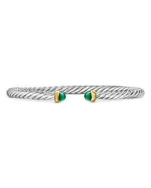 David Yurman David Yurman Cable Flex Bracelet With Green Onyx Green Onyx/silver