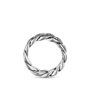 David Yurman Curb Chain Band Ring With Diamonds