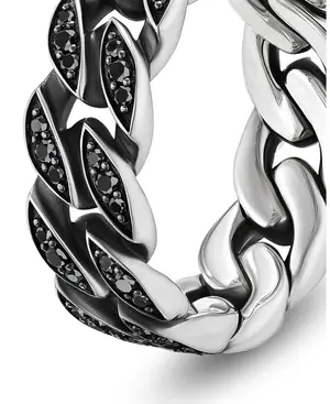 David Yurman Curb Chain Band Ring With Diamonds
