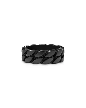 David Yurman Curb Chain Band Ring, 8mm - Black