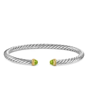 David Yurman Cable Flex Bracelet - Peridot/silver