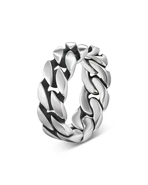 David Yurman Curb Chain Sterling Band Ring