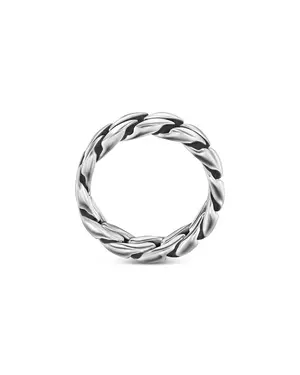 David Yurman Curb Chain Sterling Band Ring