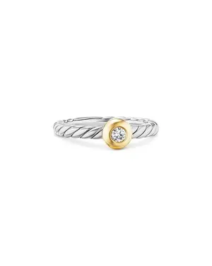 David Yurman Petite Cable Flex Ring With Diamond, 2.8mm - Silver
