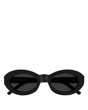 Saint Laurent Monogram Hinge Oval Sunglasses, 52mm