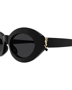 Saint Laurent Monogram Hinge Oval Sunglasses, 52mm